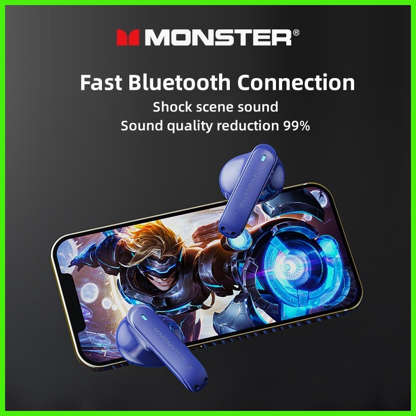 Monster XKT08 Pro Wireless Gaming Earphone Bluetooth 5.3 Noise ...