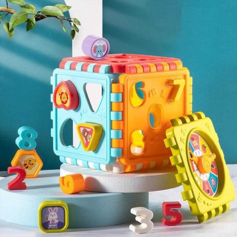 FOURUNK 6In1 Early Learning Building Blocks Activity Cube Educational ...