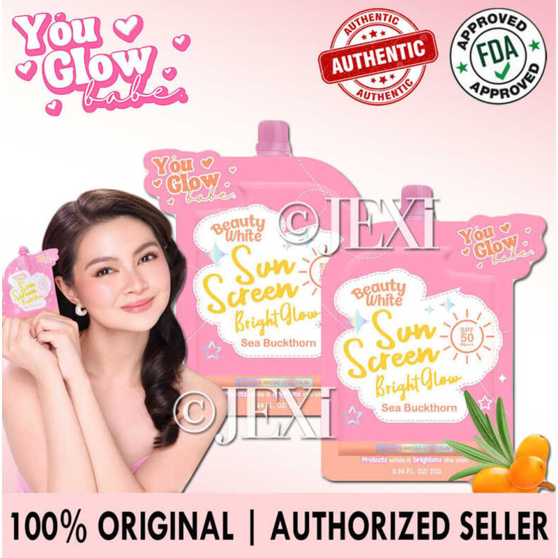 You Glow Babe Beauty White Sunscreen Bright SPF 50 25G | UVA UVB Broad ...