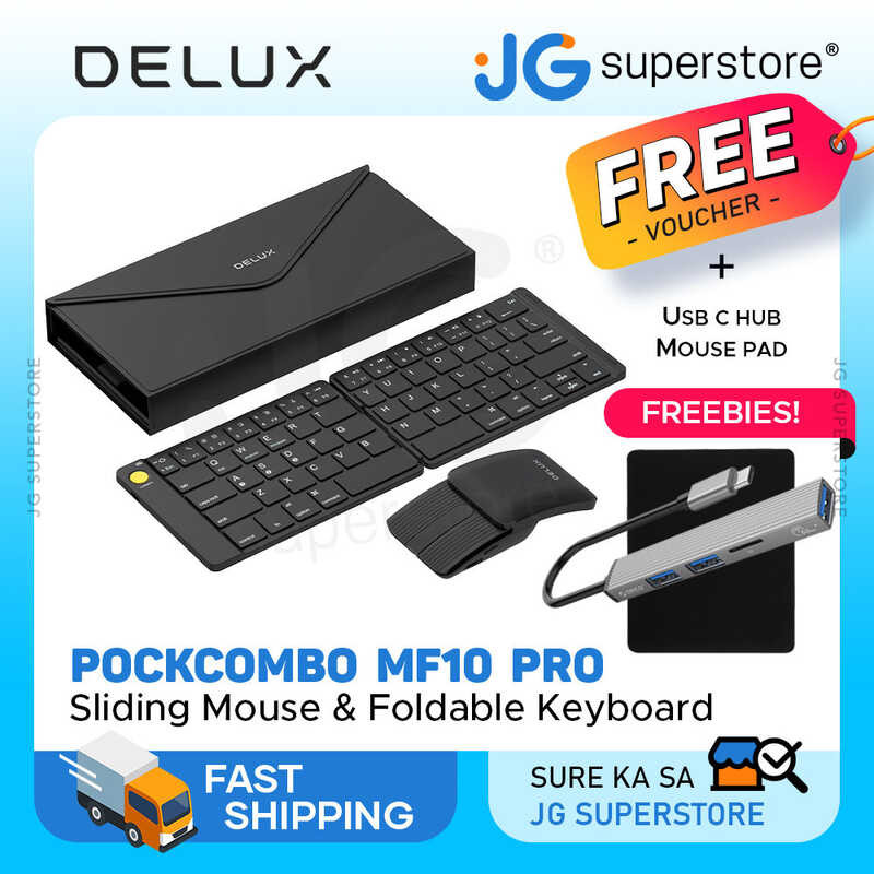 Delux Pockcombo Kf10 And Mf10 Pro Wireless Ultra-Slim Foldable ...
