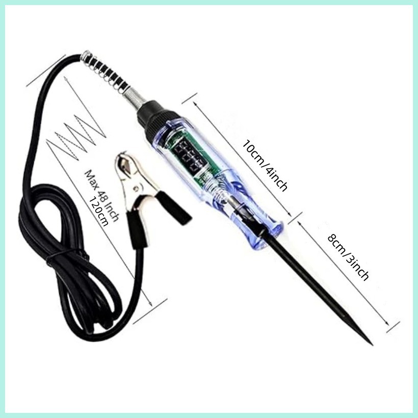 3V-120V Car Truck Voltage Circuit Tester LED Digital Display Long Probe ...