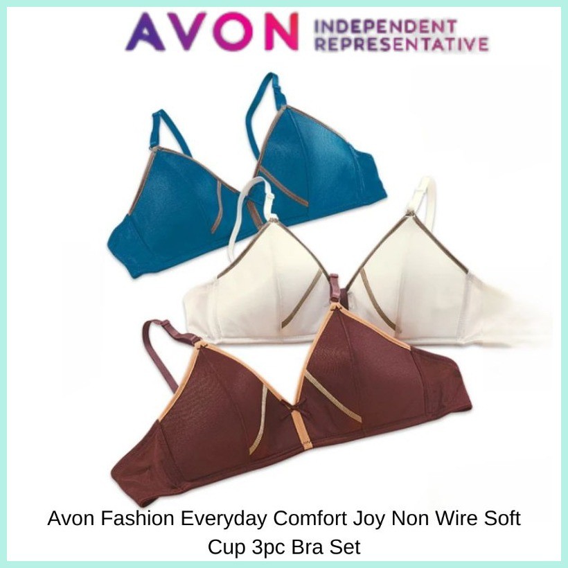 Avon Joy Non Wire Soft Cup 3pc Bra Set | Shopee Philippines