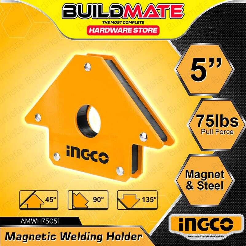 BUILDMATE Ingco 5" Magnetic Holder 75Lbs Metal Welding Angle Magnet ...