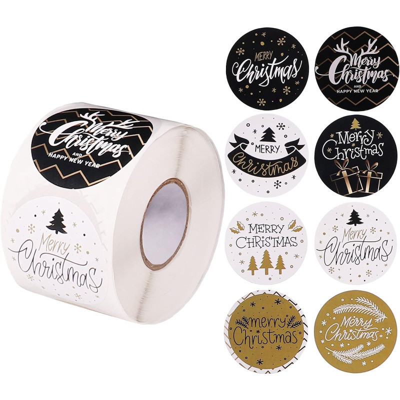 500 pcs/Roll Christmas packaging sticker for seal label Decor ...