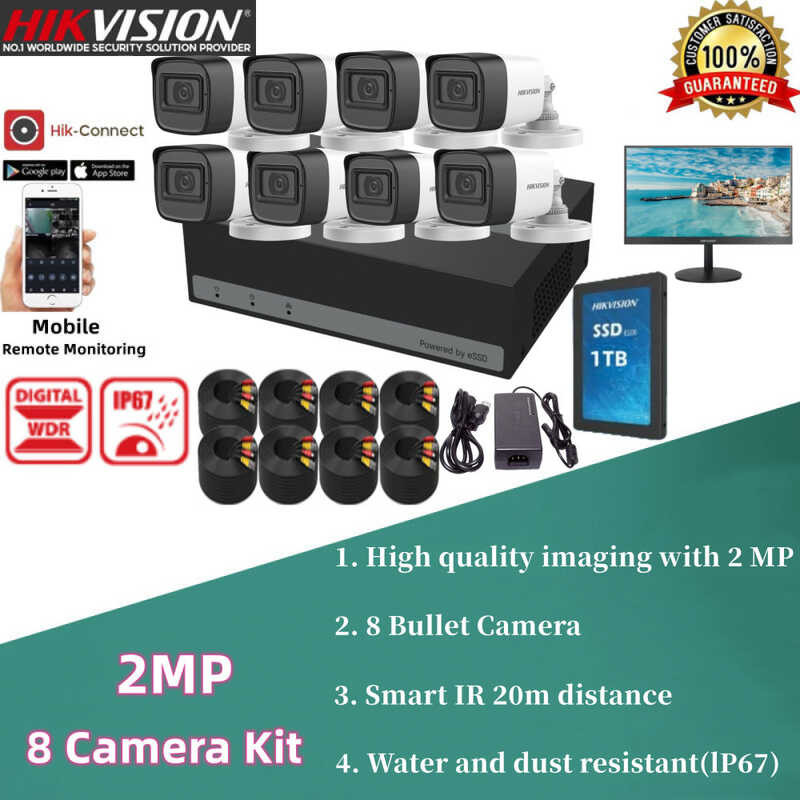 Hikvision 2Mp Full-Hd With Monitor Built In Hard Drive Security Camera ...