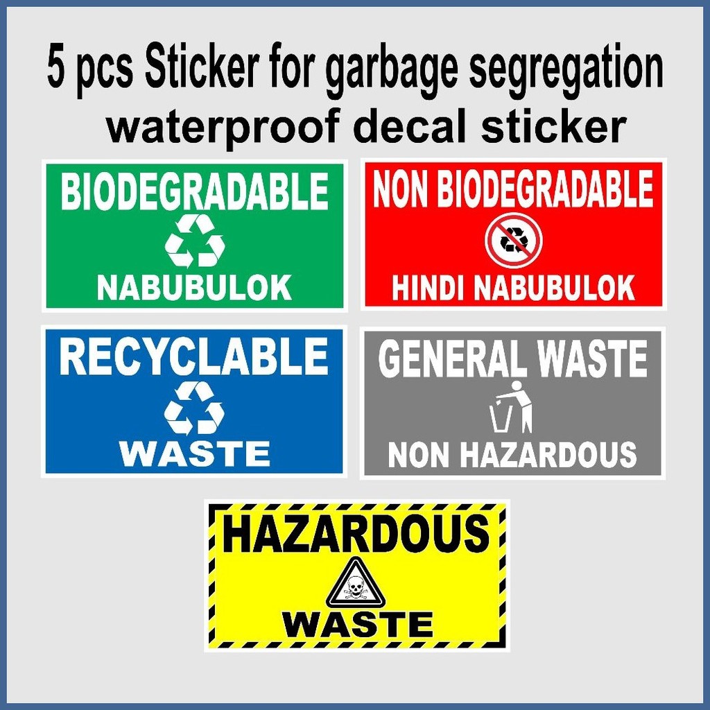 ⭐ WASTE MANAGEMENT SIGNAGE STICKER SIGN FOR YOUR TRASH BIN. BIO,NON BIO ...