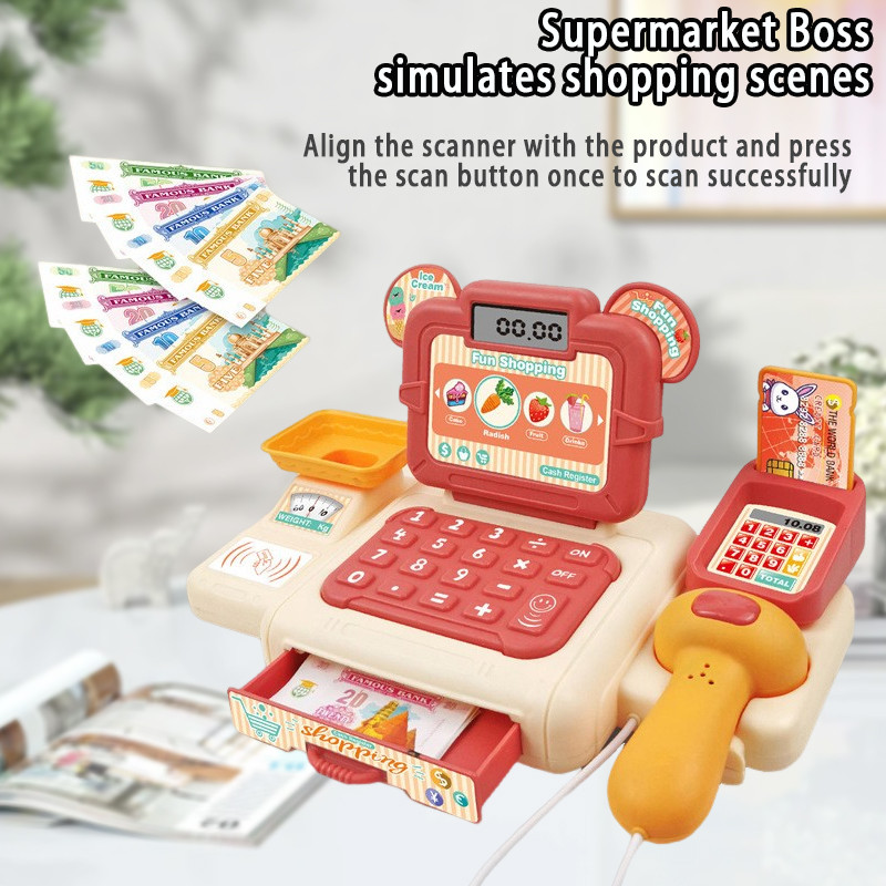 Toys Supermarket Electronic Lighting And Sound Effects Cashier Game ...