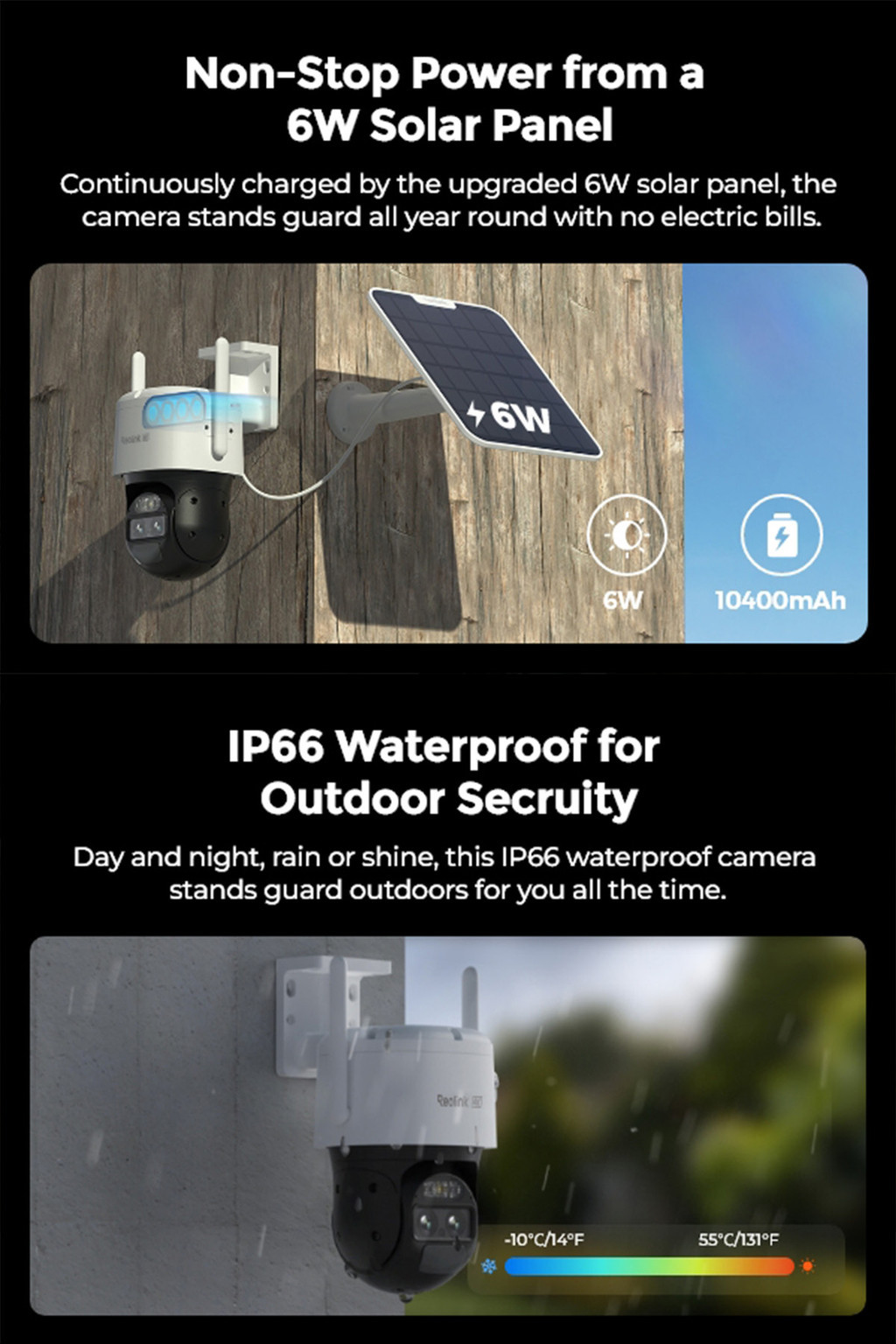 Reolink TrackMix LTE 4K 8MP Dual Lens 360° PTZ Outdoor Batter-Powered ...
