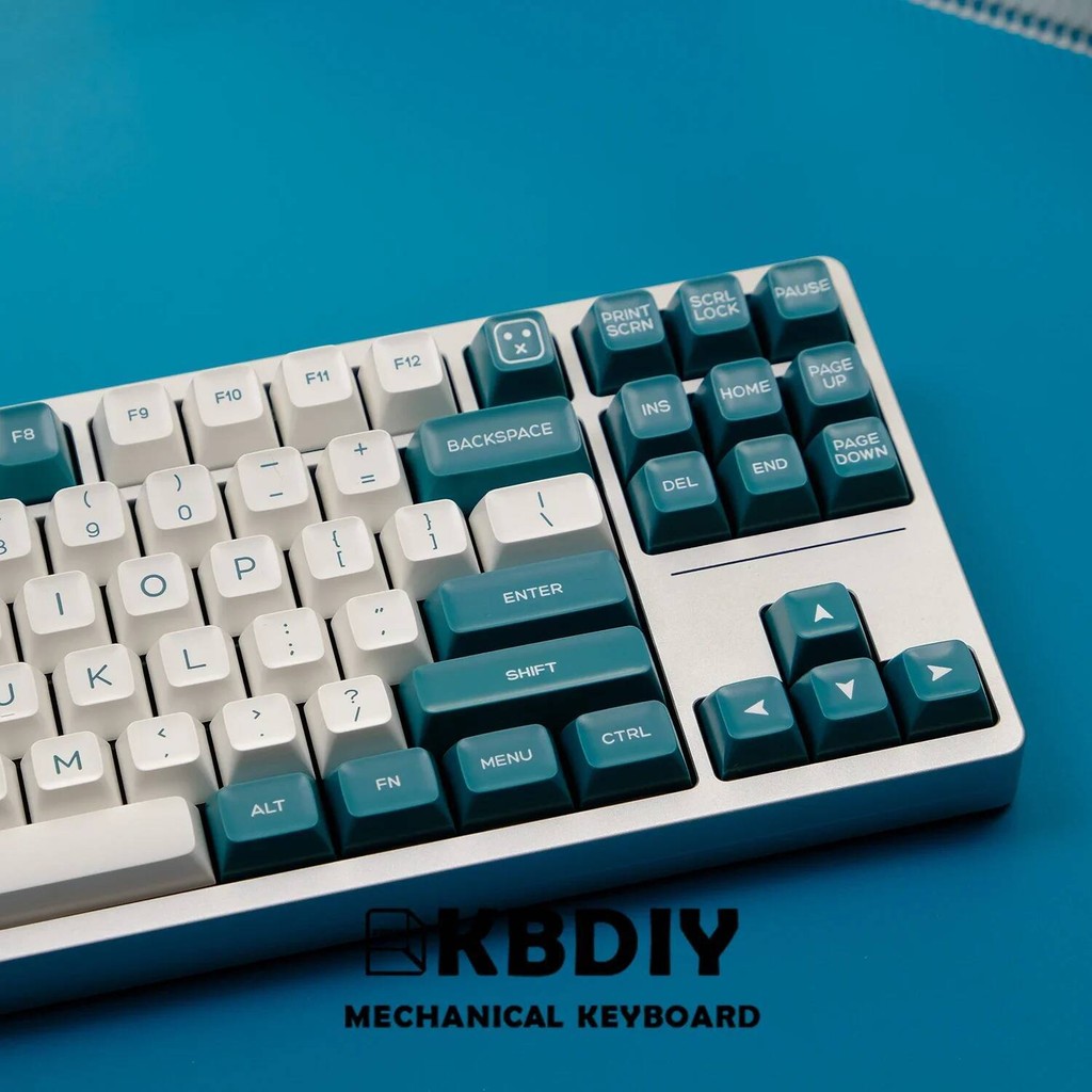 PBT KBDiy Keycaps Mechanical Keyboard SA Profile Green and White Keycap ...