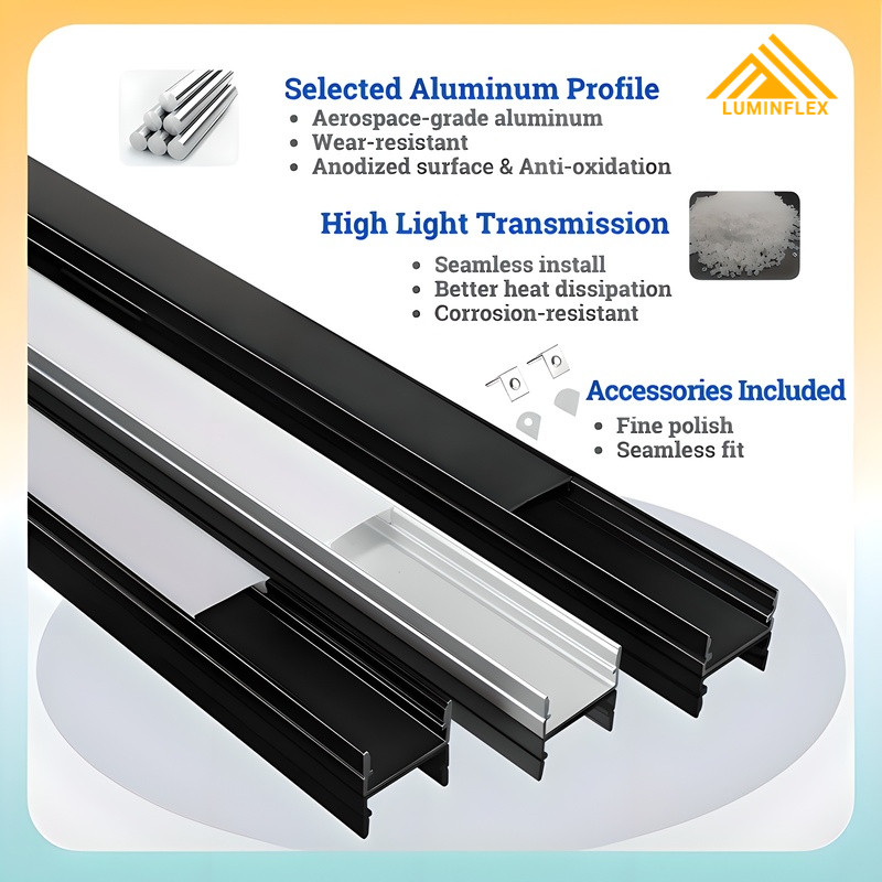 39.4 inches LED Aluminum Profile Track V/U/YW Shape Mount Channel ...