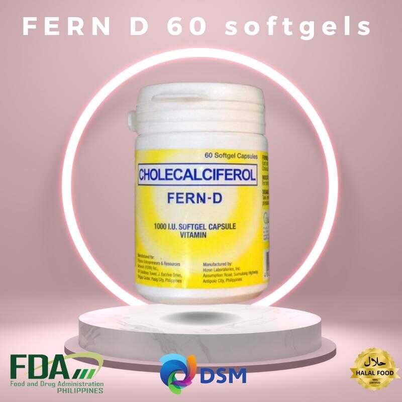 FERN D, Vitamin D3 1000 I.U.60 Softgels | Shopee Philippines