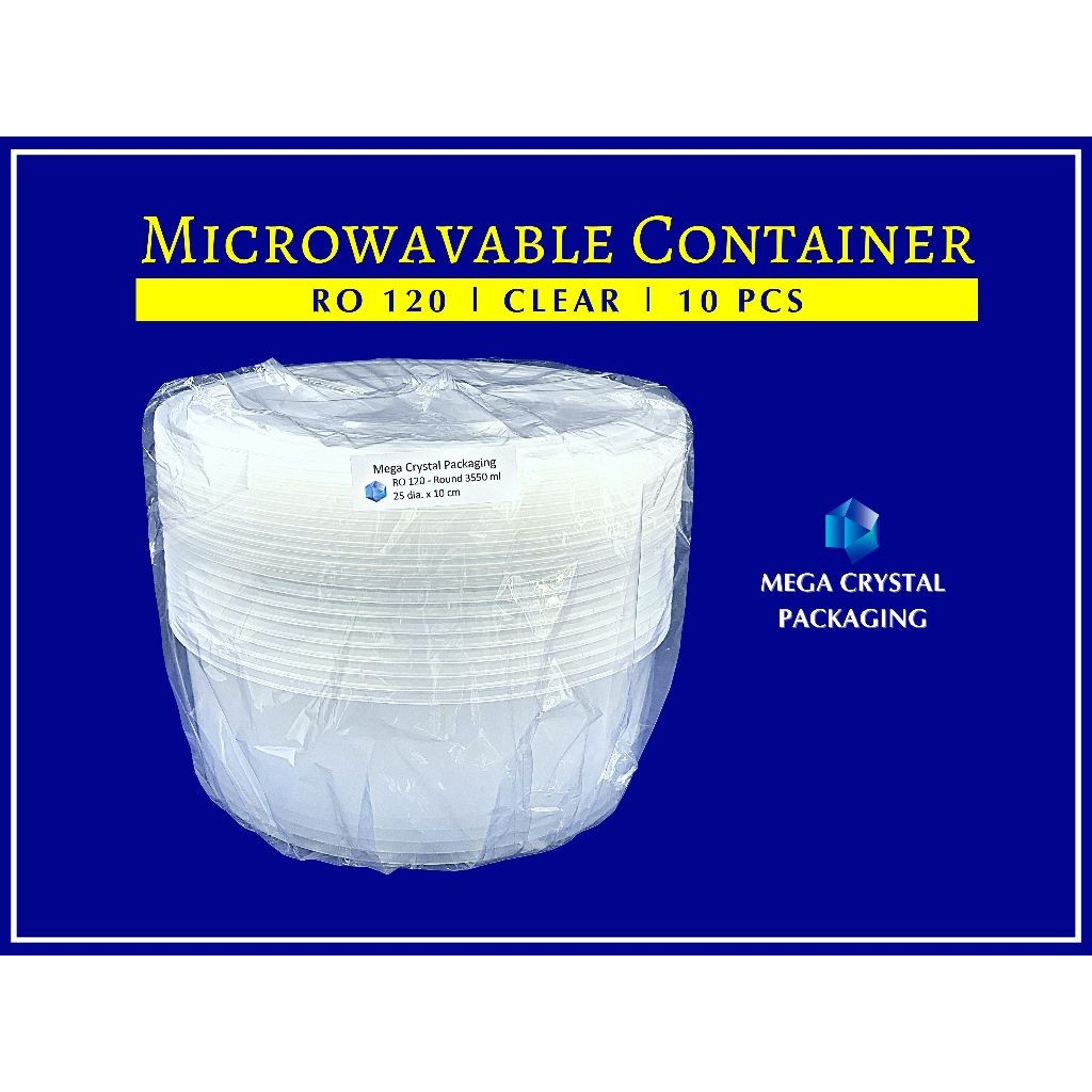 [ 10 Pcs ] Microwavable Container Round RO 120 - Round 3550 ml / 120 oz ...