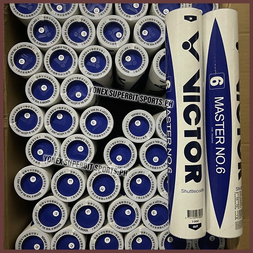 ♒ Victor MASTER NO.6 Feather Shuttlecocks 12pcs High Quality Full Cork ...