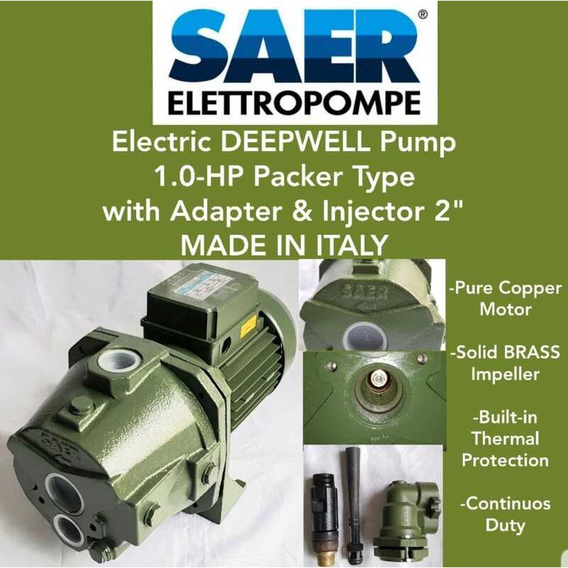 SAER General Original Electric DEEPWELL Pump 1.0-Hp Packer Type With ...
