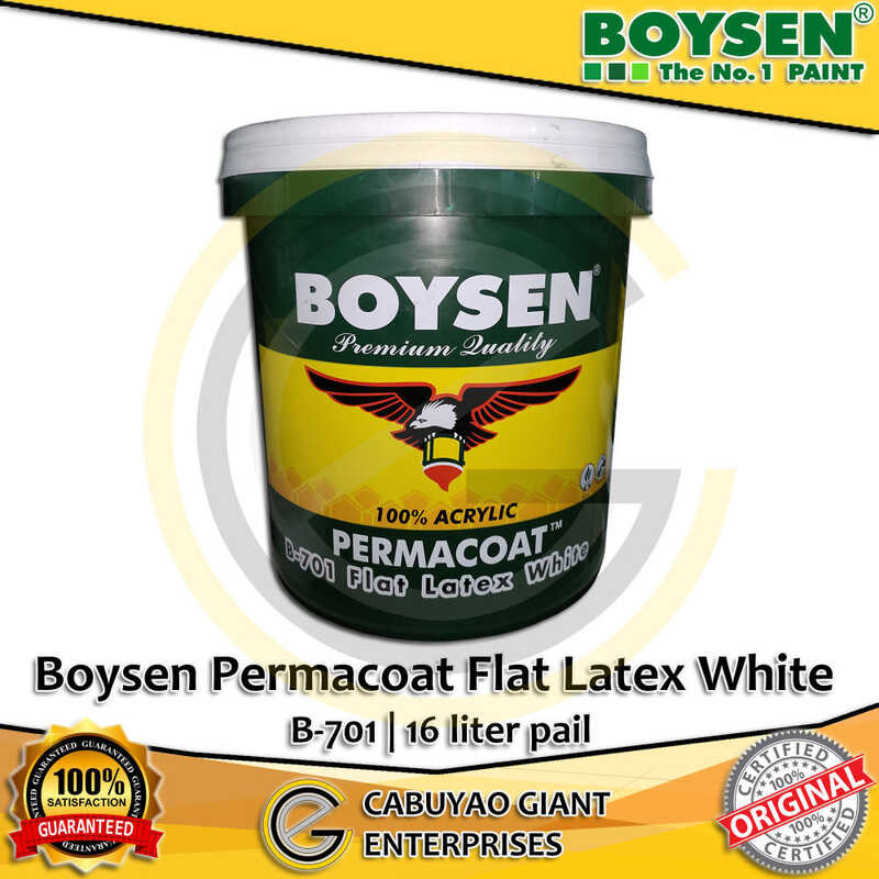 Boysen Premium Quality B-701 Peroat Flat Latex White 16 Liters Pail 100 ...