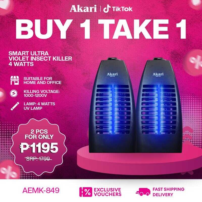 Akari 2Pcs - Smart Ultra Violet Insect Killer 4 Watts (Ae-849) Mosquito ...