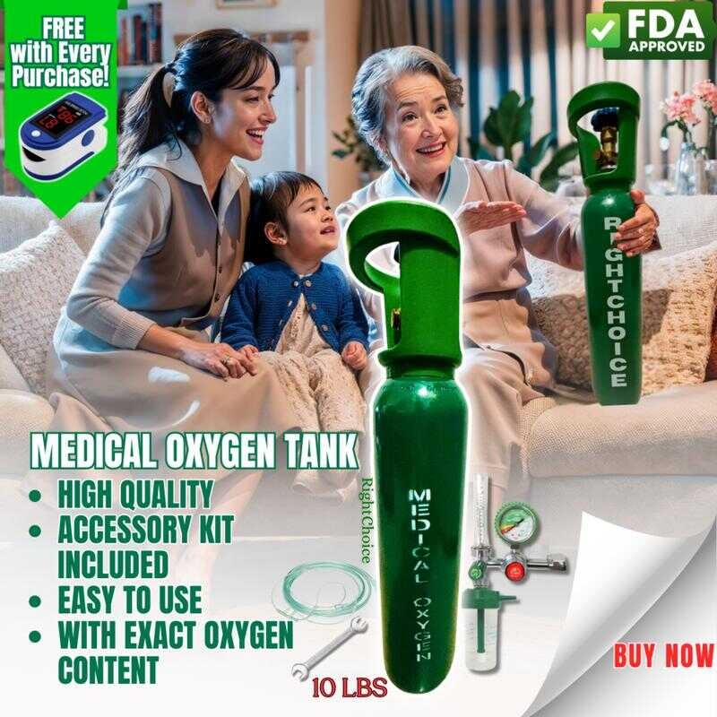 Rightchoice Shop FDA Approved 10 Lbs Portable Medical Oxygen Tank Set ...