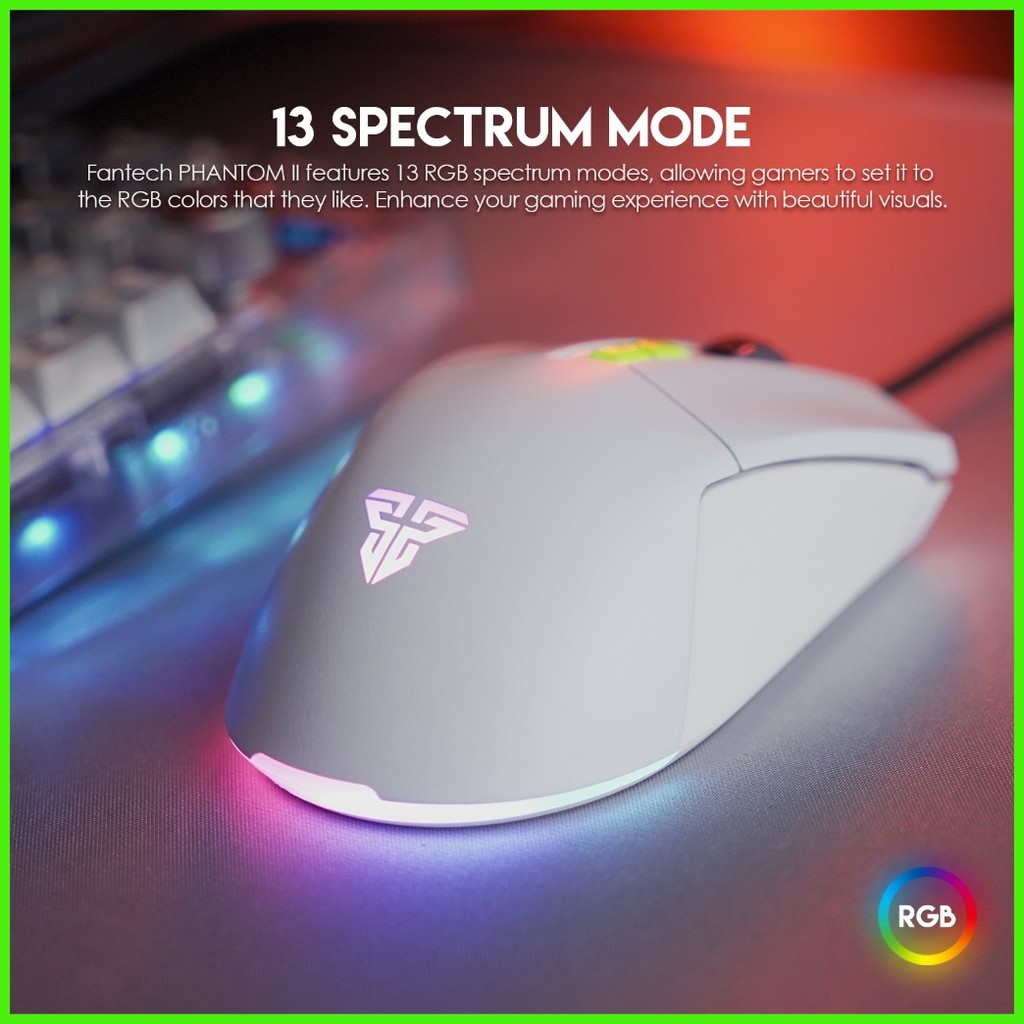 Fantech Phantom II VX6 Neon Macro Gaming Mouse with Ergonomic Design ...