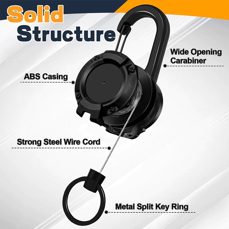 Retractable Anti-Lost Buckle Steel Wire Rope Keychain for Fishing ...