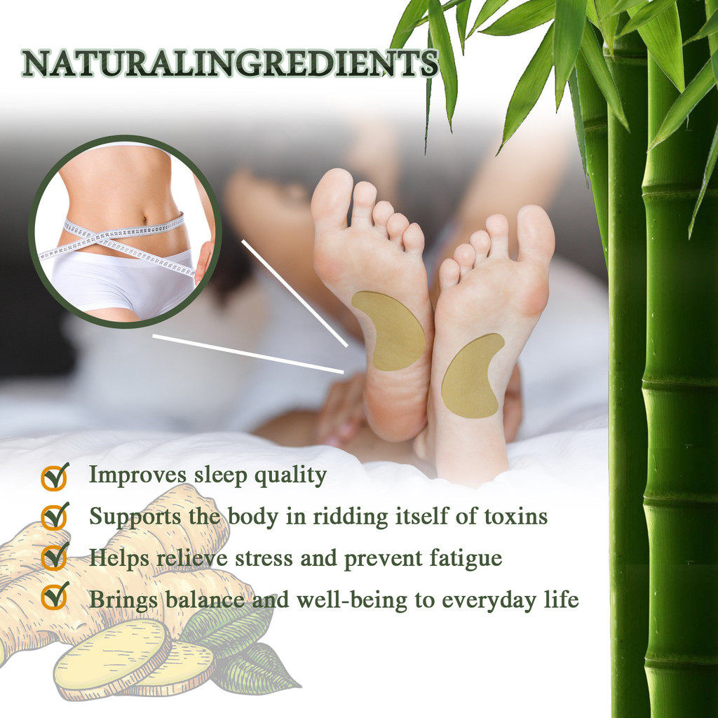 Ginger Detox Feet Patches Dispelling Dampness Detoxify Cleaning Weight ...