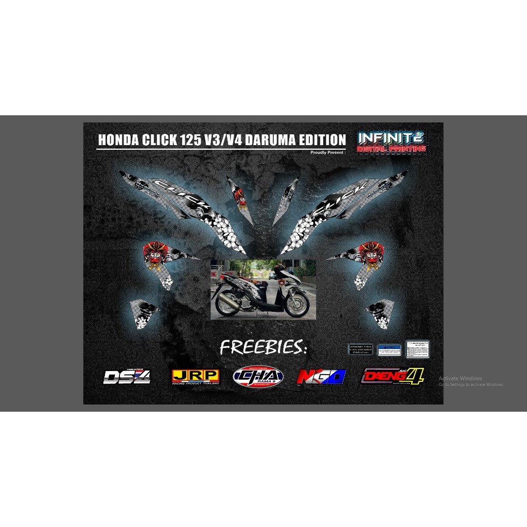 HONDA CLICK V3 / V4 DARUMA INDO CONCEPT DECALS STICKER | Shopee Philippines