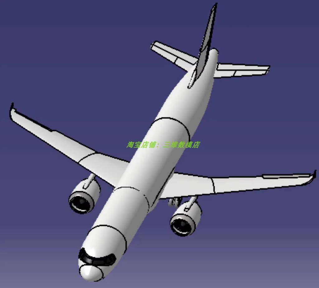 A321 Fixed-Wing Large Passenger Airplane 3D Geometric Model 3D Printing ...