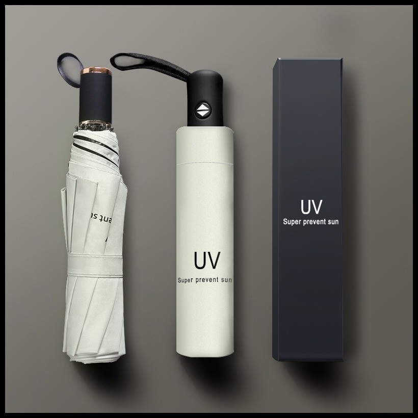 Automatic Umbrella Windproof tri-folding Sun protection and UV ...