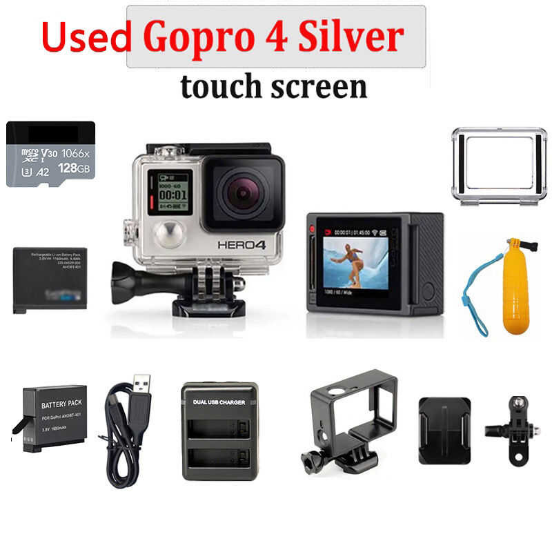 Gopro HERO 4 Silver Camcorder For Vlog 4K Go Pro Black 3 Action Camera ...