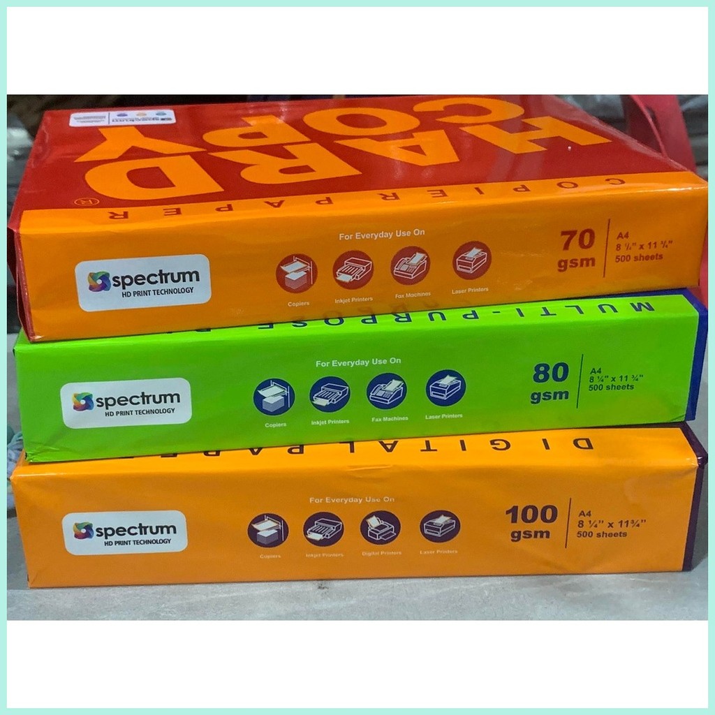 A4 Hard Copy Bond Paper 70gsm 80gsm 100gsm Sold per Ream 500pcs ...