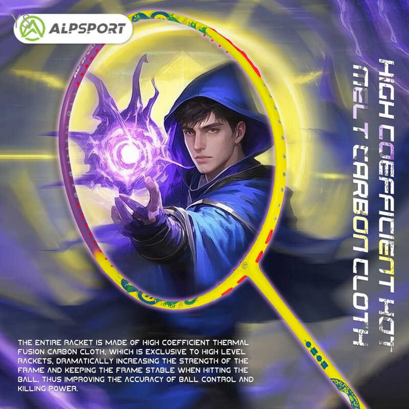Master ALPSPORT Offensive Rune Badminton Racket: T800 Carbon Fiber, 4U ...