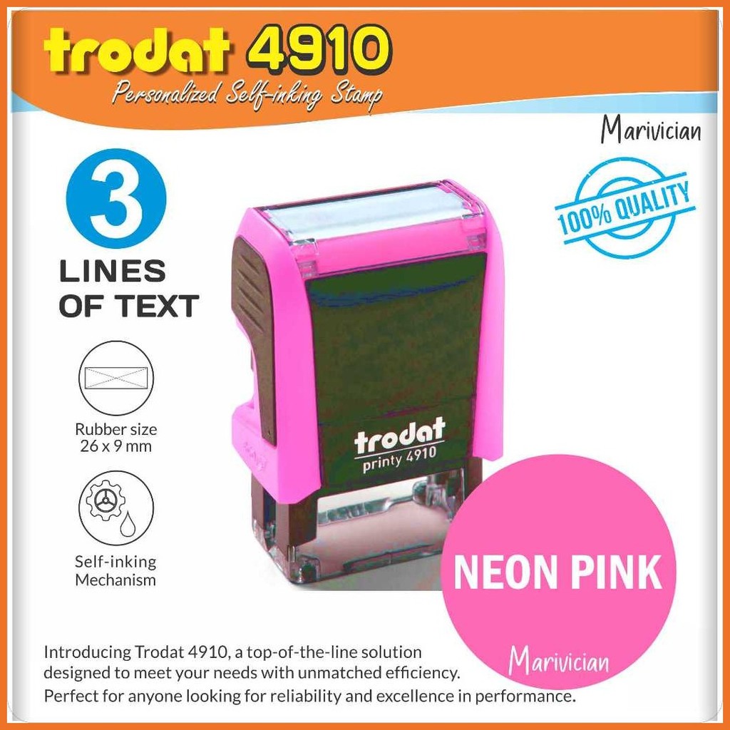 ☪ TRODAT 4910 Personalized Stamp Self-inking Custom | Rubber Rubber ...