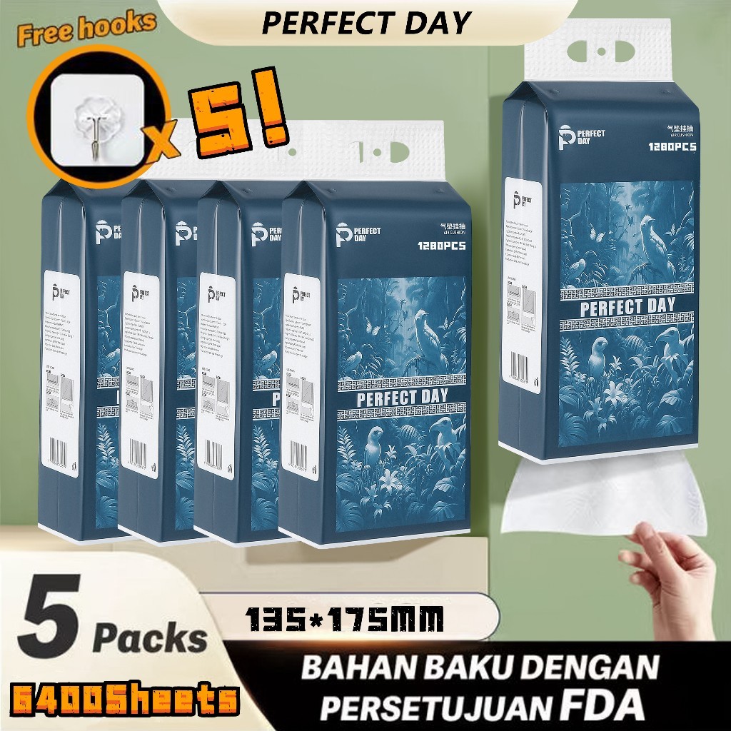 【Buy 1 Take 4】Perfect Day Hanging Tissues 4ply 5packs 135*175MM Total ...