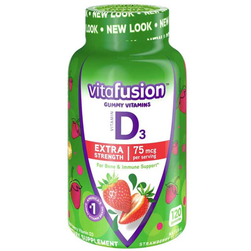 Vitafusion Extra Strength Vitamin D3 Gummy Vitamins, 120 Gummies 37F ...
