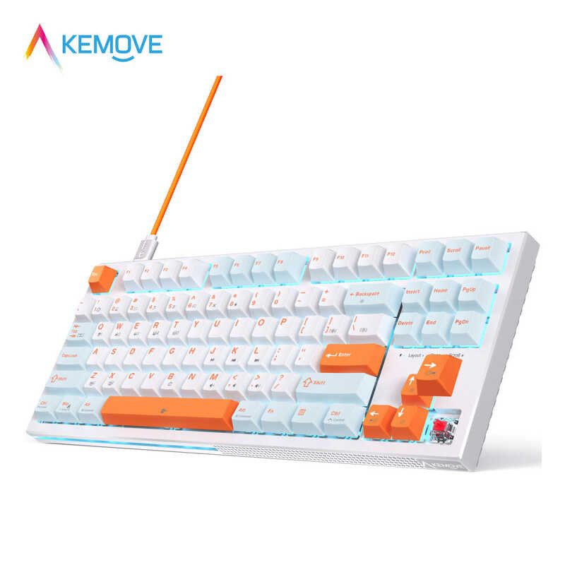 KEMOVE K87se Mechanical TKL 87 Keys Compact Wired Gaming Keyboard, LED ...