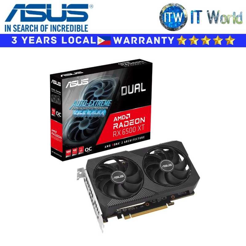Asus Dual Radeon RX 6500 XT V2 OC Edition 4Gb Gddr6 Graphics Card (Dual-Rx6500xt-O4g-V2) | Itw ...