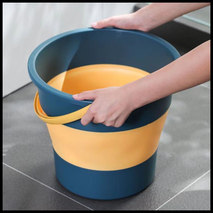 Foldable Timba 5L/15L Plastic Bucket Portable Car Wash Pail Collapsible ...