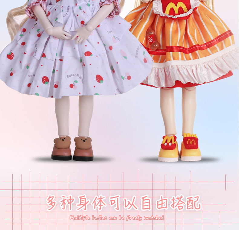 1/6 Mjd Doll 30cm Height Girl Doll White Skin Diy Dress Up Toy Gift for ...