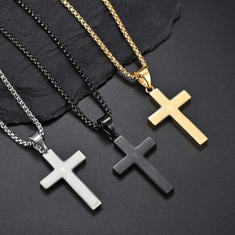 Titanium Steel Cross Necklace Stainless Steel Cross Pendant | Shopee ...