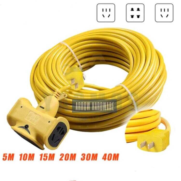 5M-40M Extension Cord Socket With Cable Extra-Long Plug-In Strip For ...
