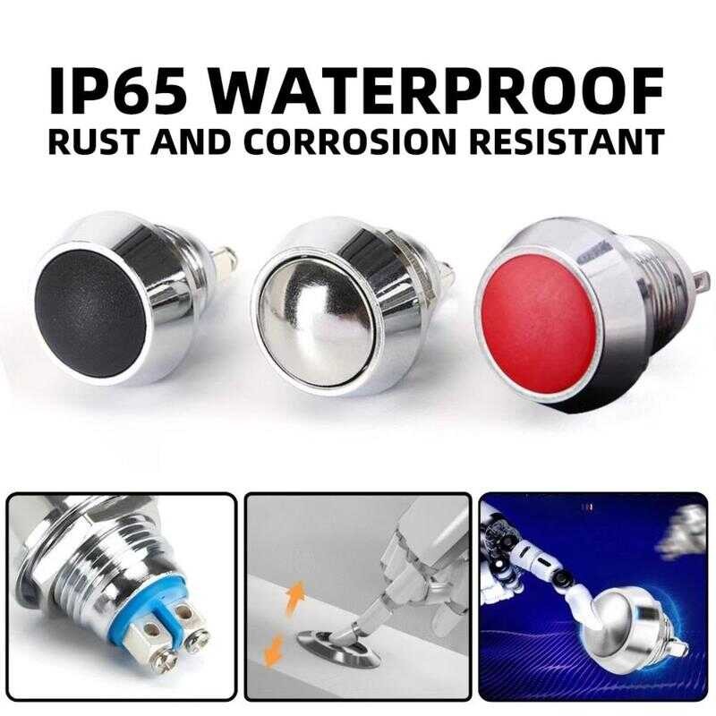 12Mm Metal Momentary Push Button Switch Ip65 Colourful Waterproof Self ...