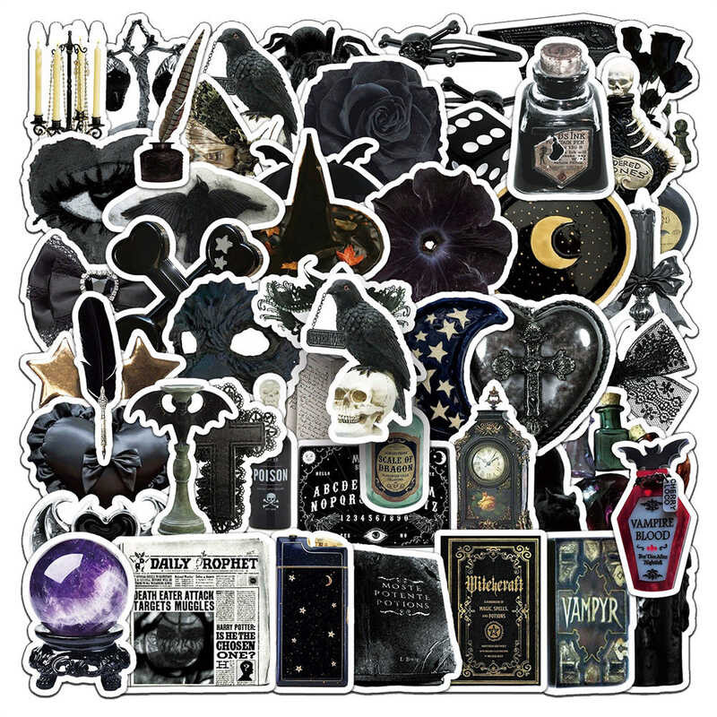 10/30/50Pcs INS Style Goth Dark Witch Horror Stickers Waterproof DIY ...