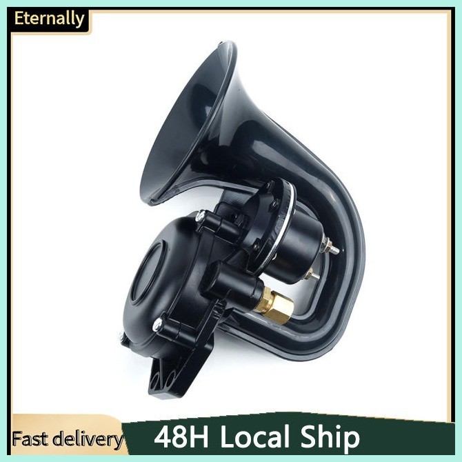 ETE 12V/24V Train Horns Kit 105-115dB Super Loud Electric Snail Horn ...