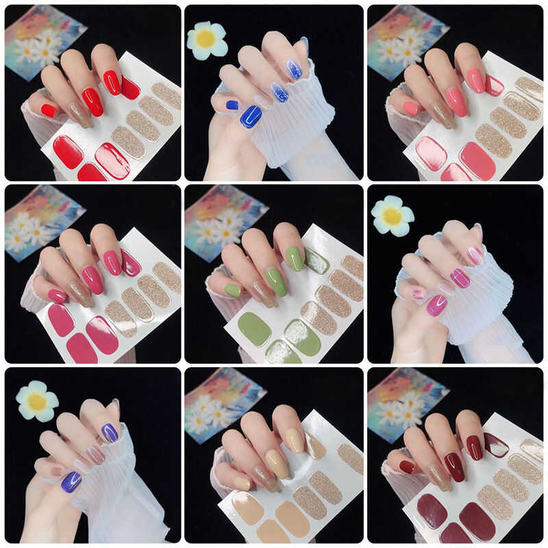Luckin Mall Gel Nail Stickers Patch Supplies Strips For Women Girls Uv ...