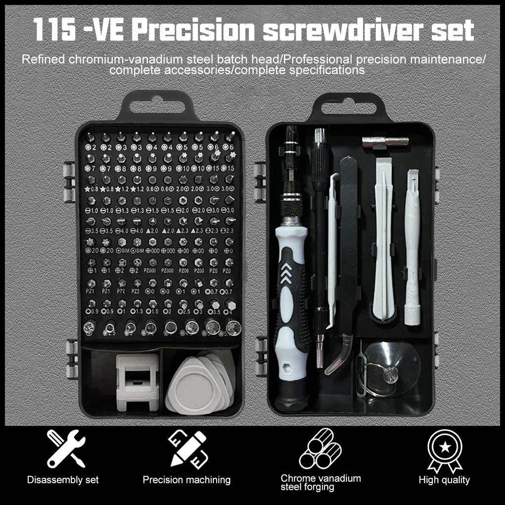 Mini Screwdriver Bit Set 115 In 1 Magnetic Precision Screwdriver Set with Case | Shopee Philippines