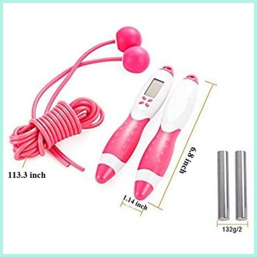 Digital Magnetic Control Cordless Rope with Built-in Timer Calories and ...