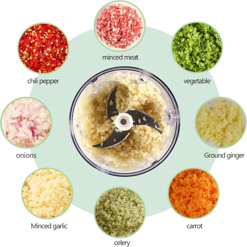 250ml Electric Mini Garlic Mincer Portable Chopper USB Charging Ginger ...