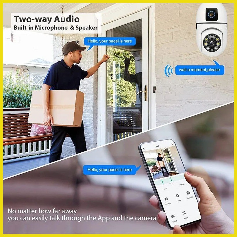 V380 Pro CCTV Bulb Camera Wireless Dual Lens 5G Wifi 360 Rotate Auto ...