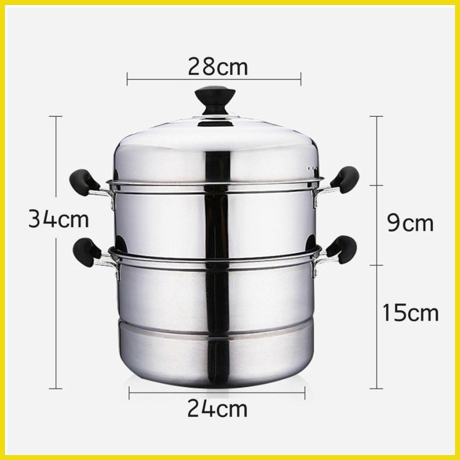 3 Layer Stainless Multi-functional Steel Steamer And Cooker Premium ...
