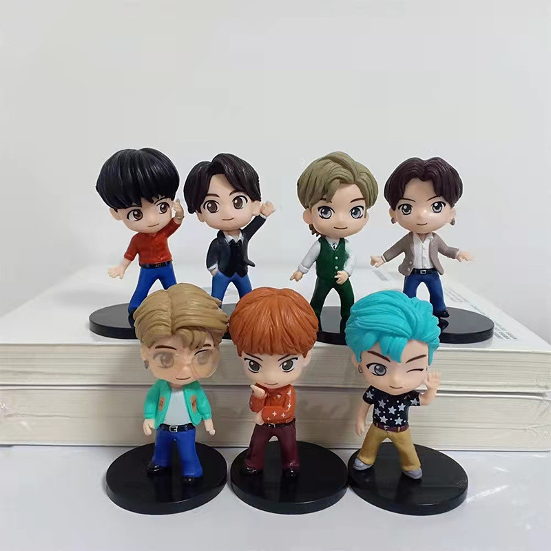 7pcs/set Tinytan BTS Action Figure Jimin V Jungkook Suga Jimin Rm J ...