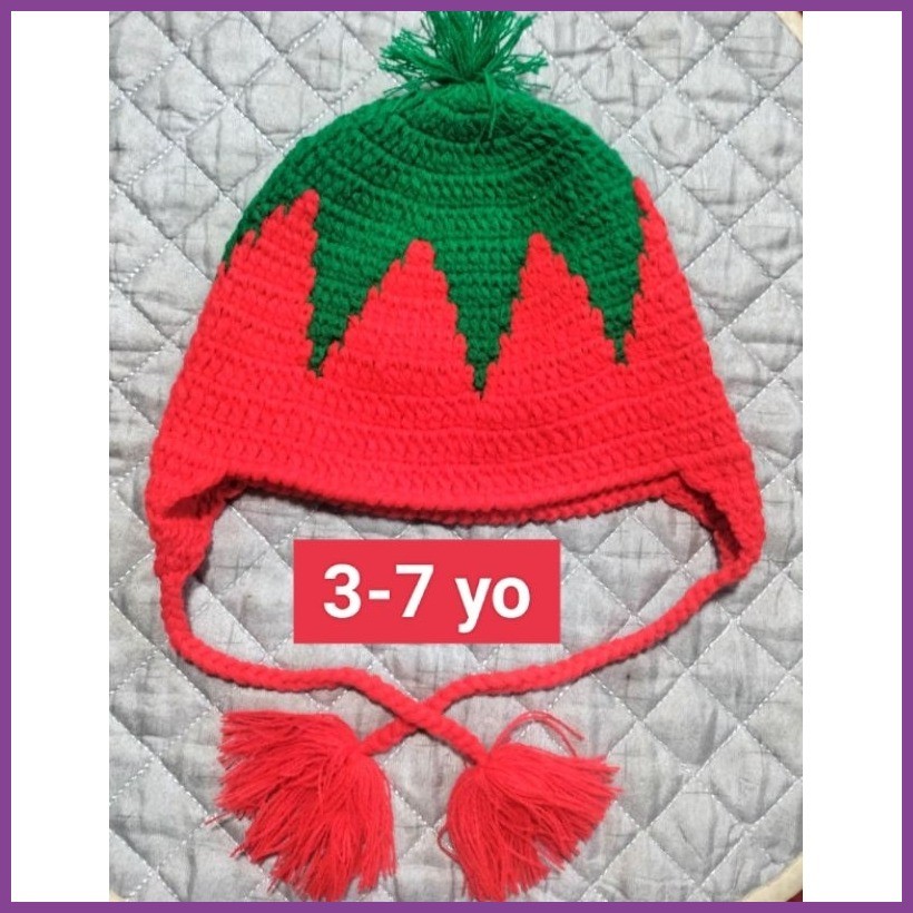 ஐ STRAWBERRY EAR MOP BONNET CROCHET | Shopee Philippines